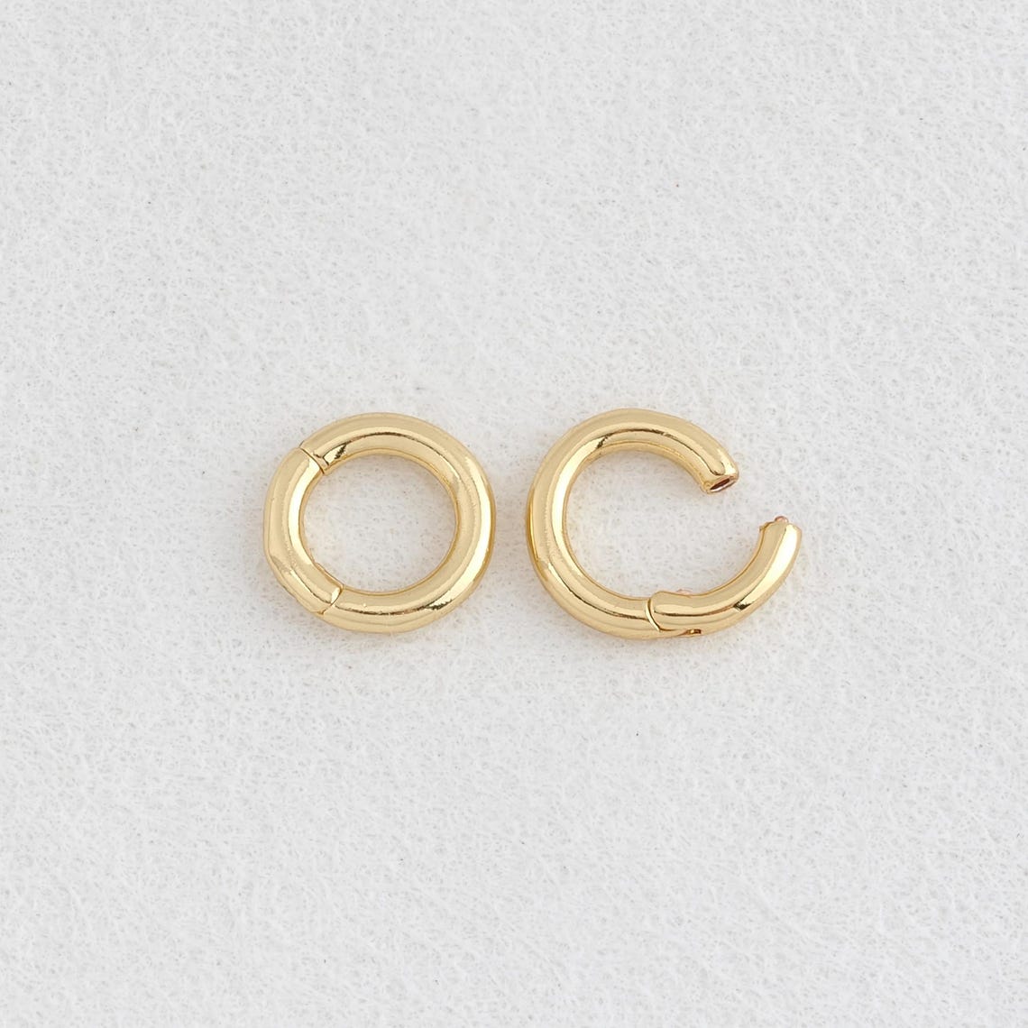 18K Gold Filled Round Carabiner Clasp,gold Spring Clasp,push Gate Clasp ...