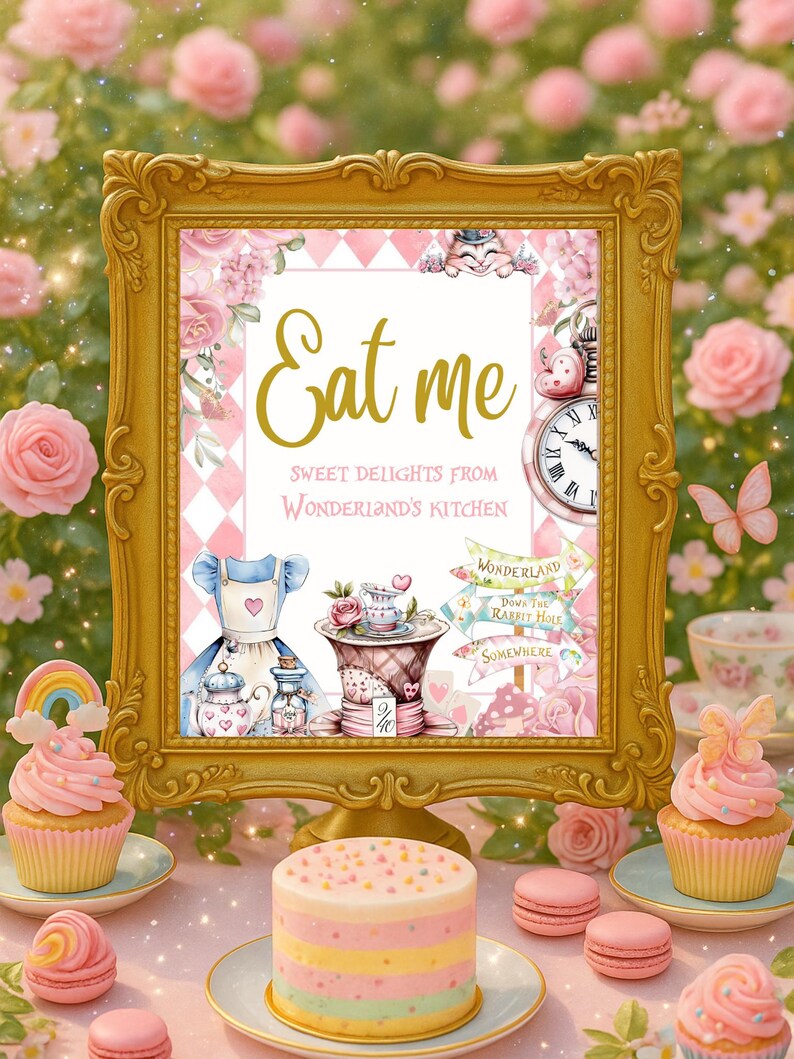 Alice in Wonderland Party Signs: Tea Party Table Decor (digital ...