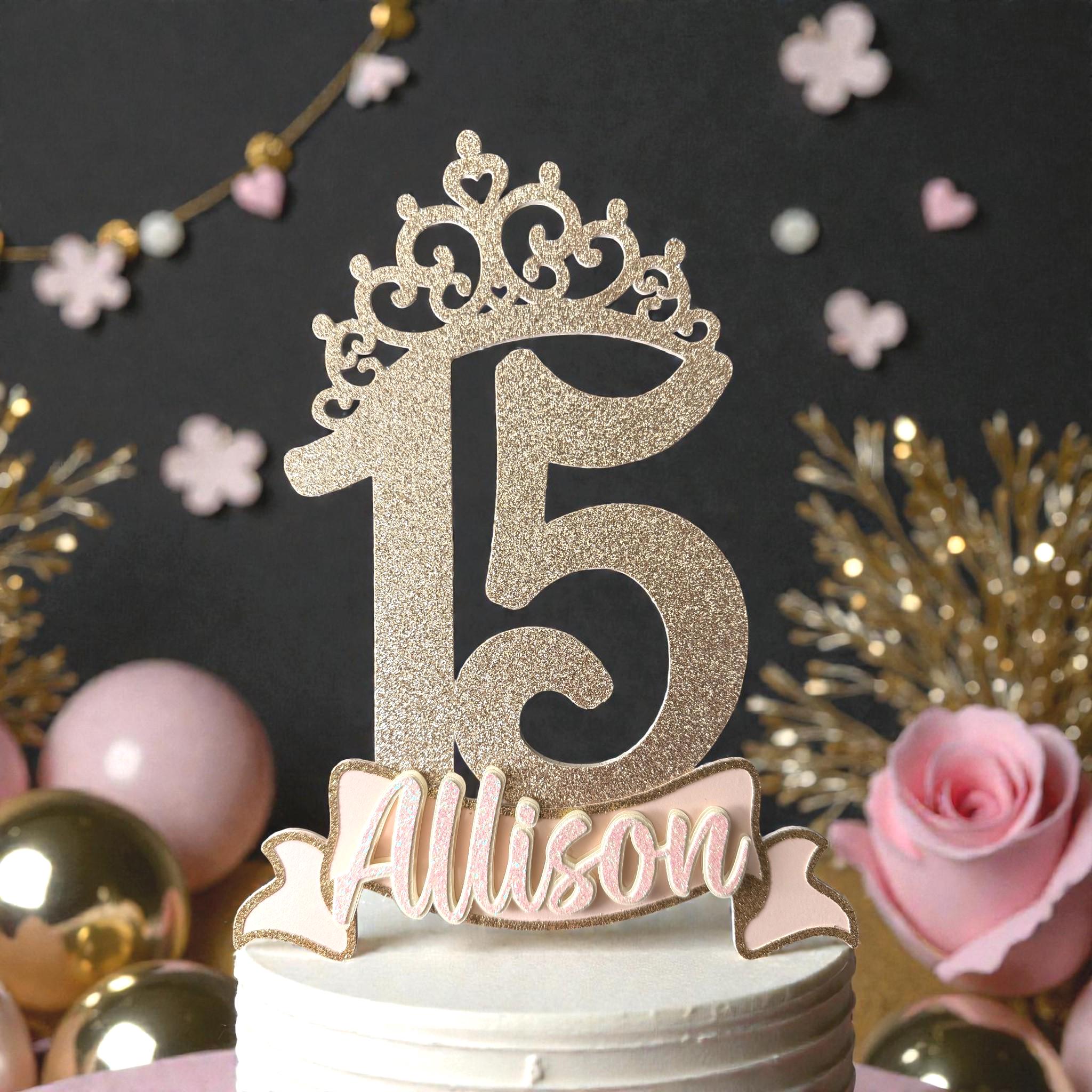 Personalized 15th Birthday Cake Topper Quinceañera Decor - Etsy