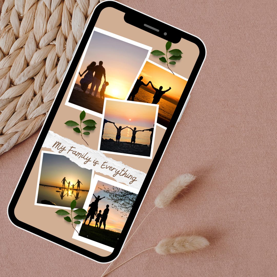 Custom Family Photo Collage Phone Wallpaper Photo Digital Download ...
