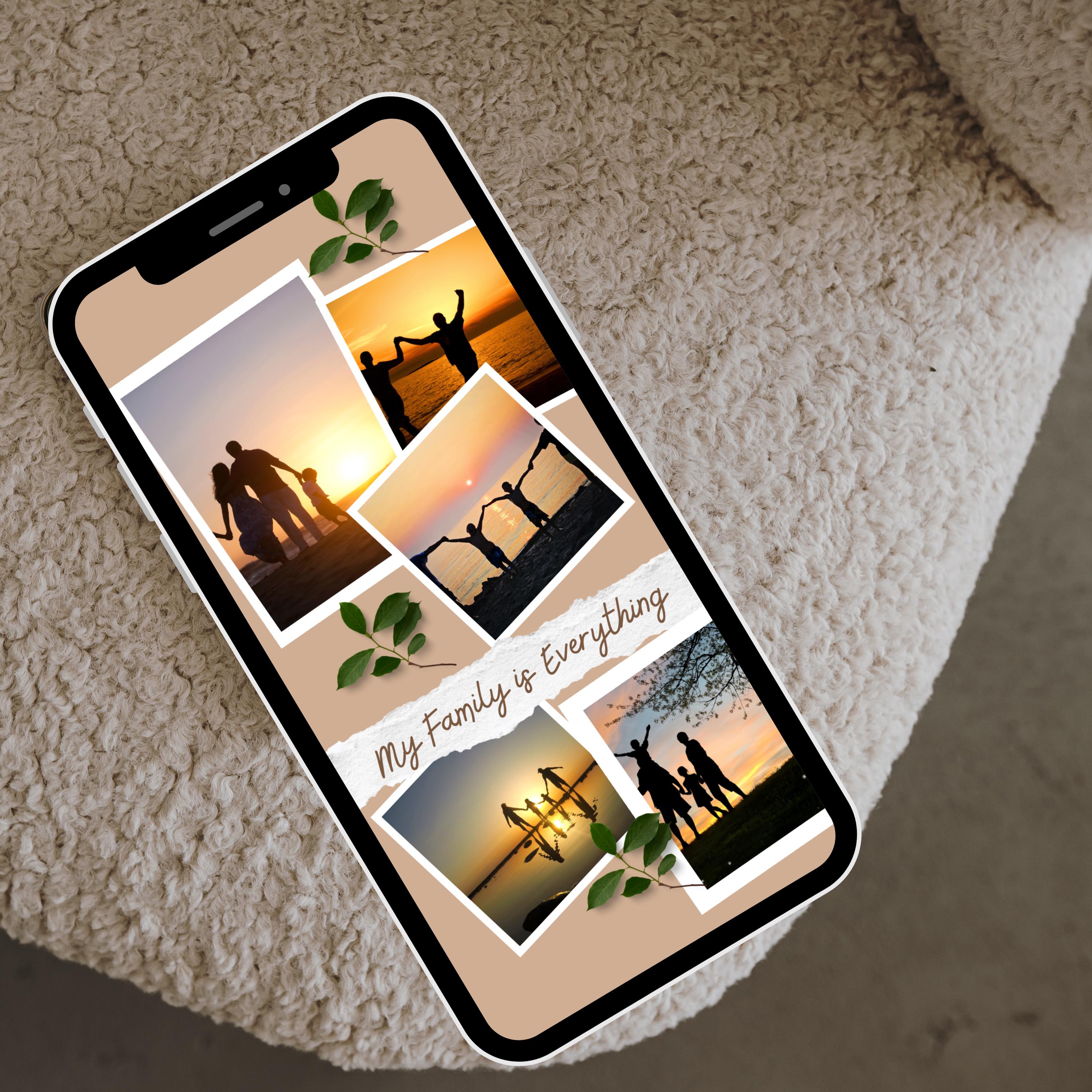 Custom Family Photo Collage Phone Wallpaper Photo Digital Download ...