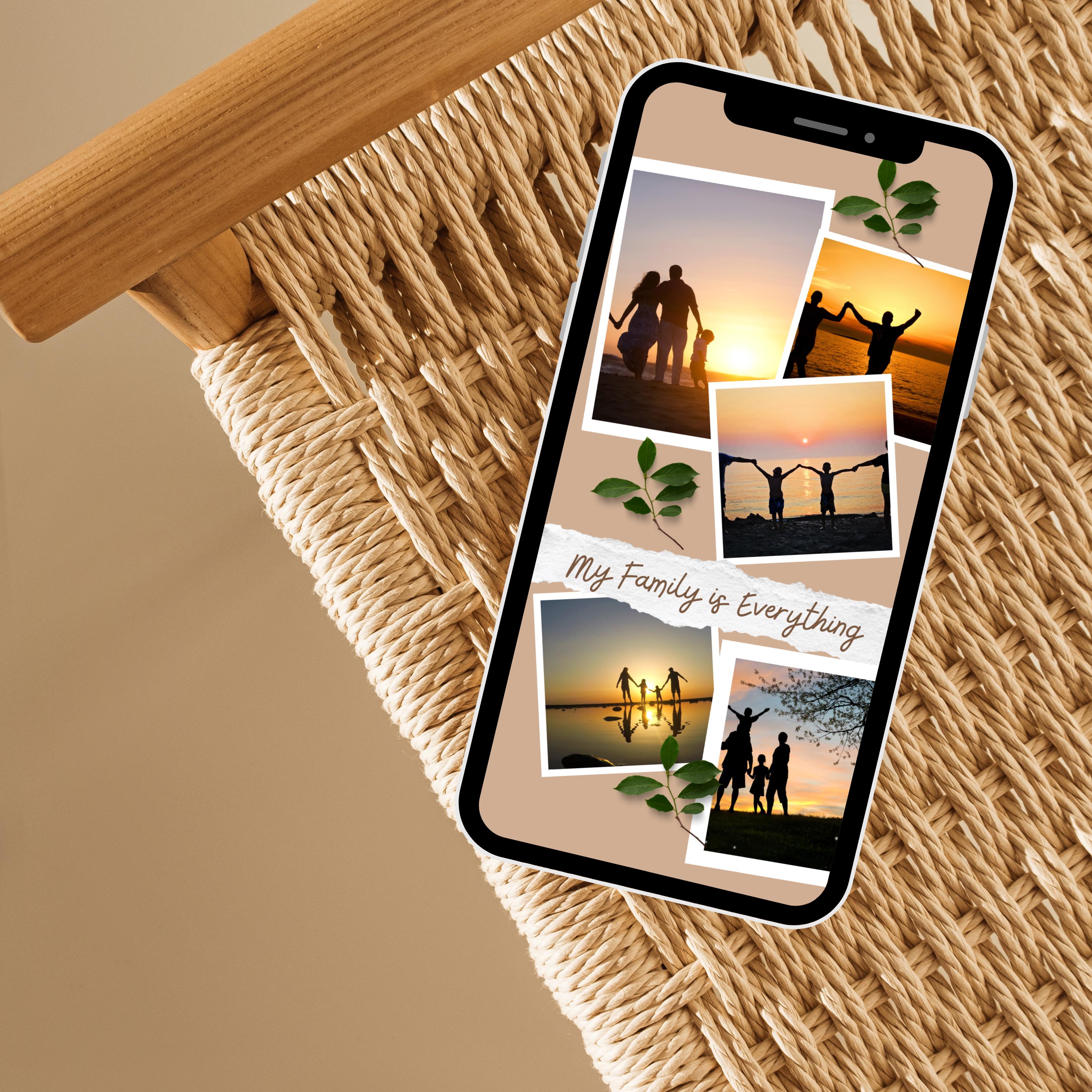 Custom Family Photo Collage Phone Wallpaper Photo Digital Download ...