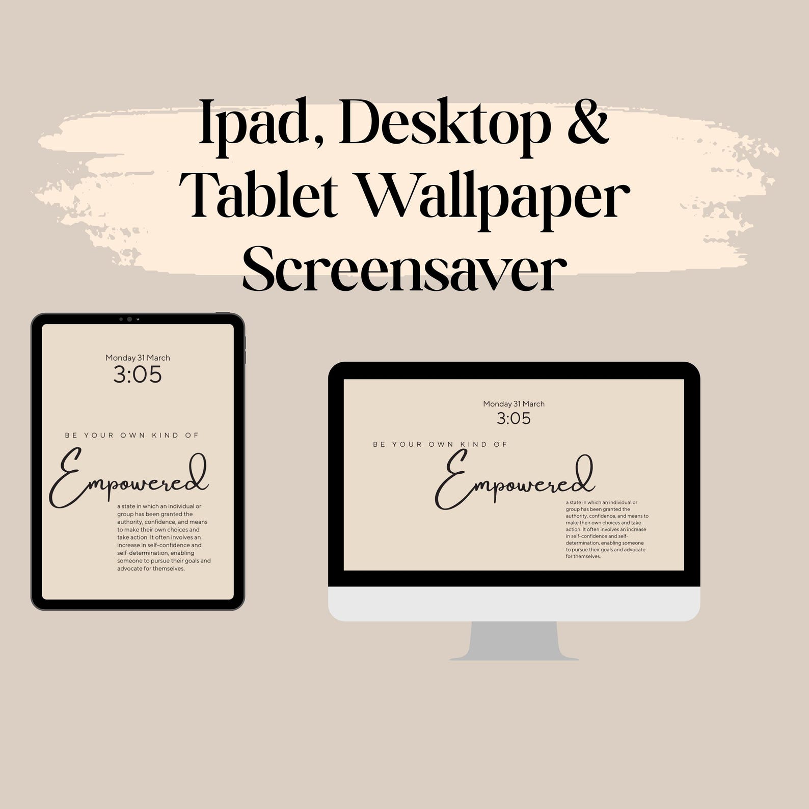 IPad Wallpaper With Wellness Quote Desktop Screensaver for Office Decor ...