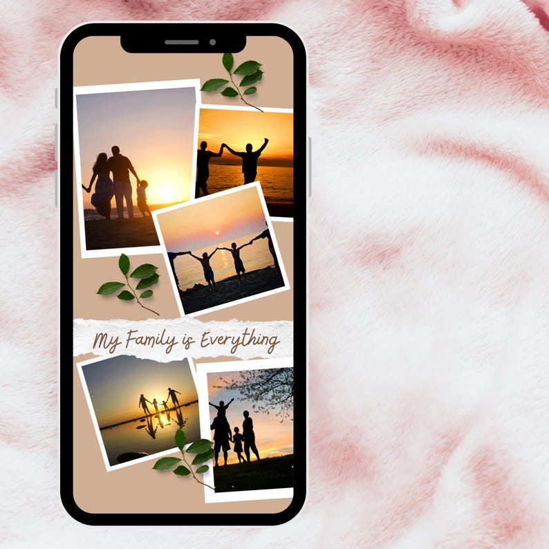 Custom Family Photo Collage Phone Wallpaper Photo Digital Download ...