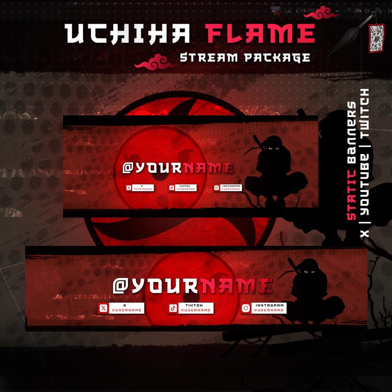 Fire Flame Twitch Overlays Full Stream Package Dark Stinger Transition ...