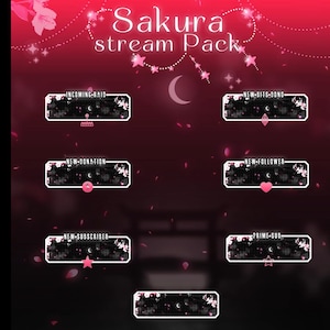 Sakura Cherry Twitch Overlays Full Stream Package Cherry Blossom ...