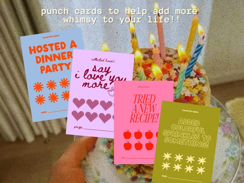 PUNCH CARDS - Ways to Make Your Life More Whimsy!! - Digital Download ...
