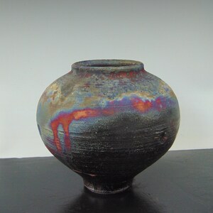 Round Bellied Copper Matt Raku Bottle - Etsy