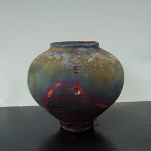 Round Bellied Copper Matt Raku Bottle - Etsy