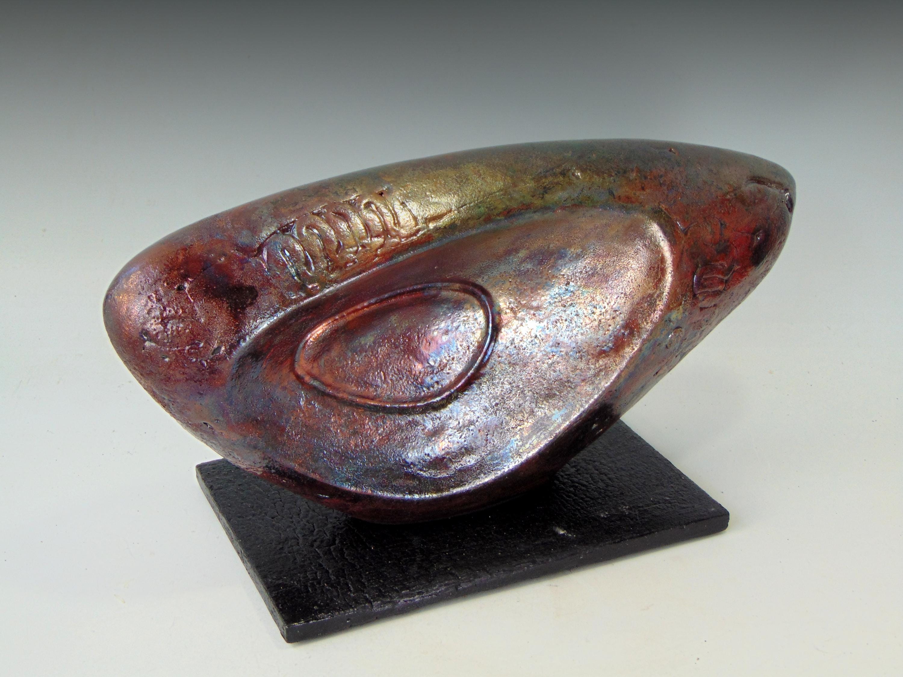 Raku Pod Form on Mounted Base - Etsy