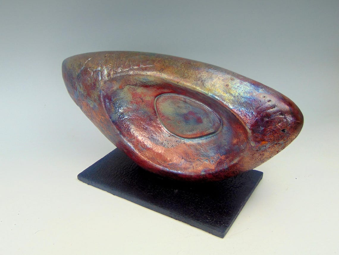 Raku Pod Form on Mounted Base - Etsy