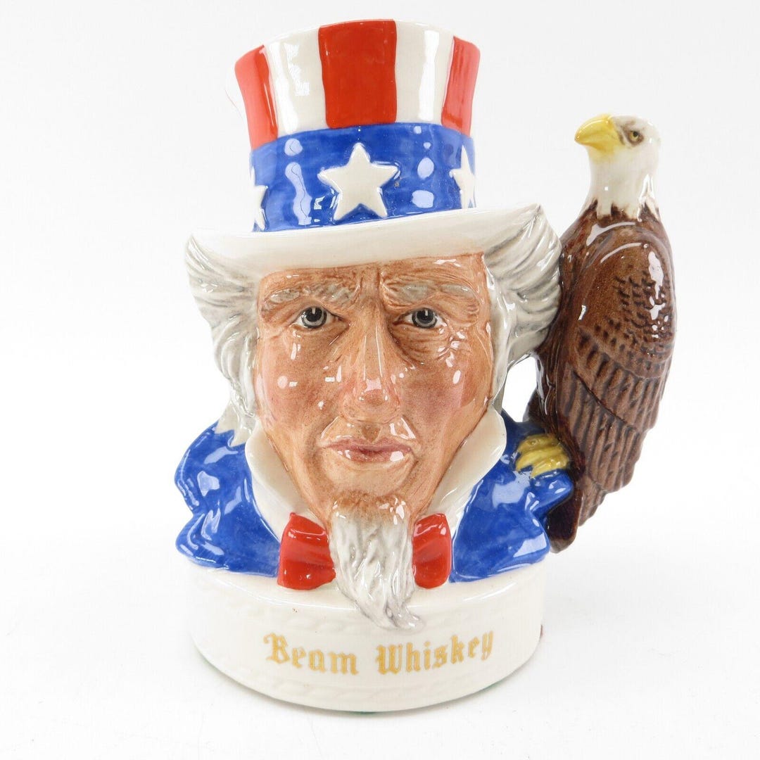 ROYAL DOULTON Uncle Sam With Bald Eagle Handle Character Container Jug ...