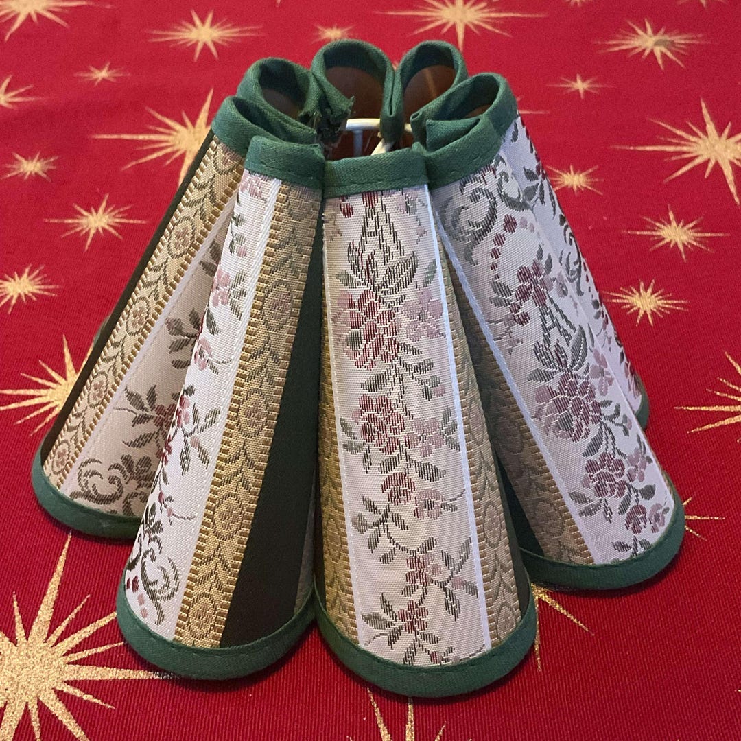 Vintage Vinyl Scalloped Jacquard Fabric Lamp Shade 7 Inch - Etsy