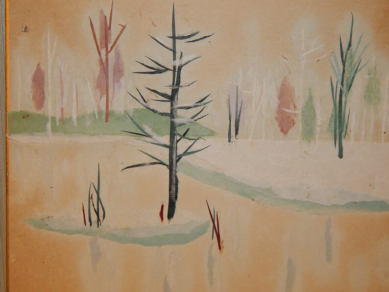 Japanese Chigiri-e Torn-paper Collage Art on Shikishi Board - Etsy