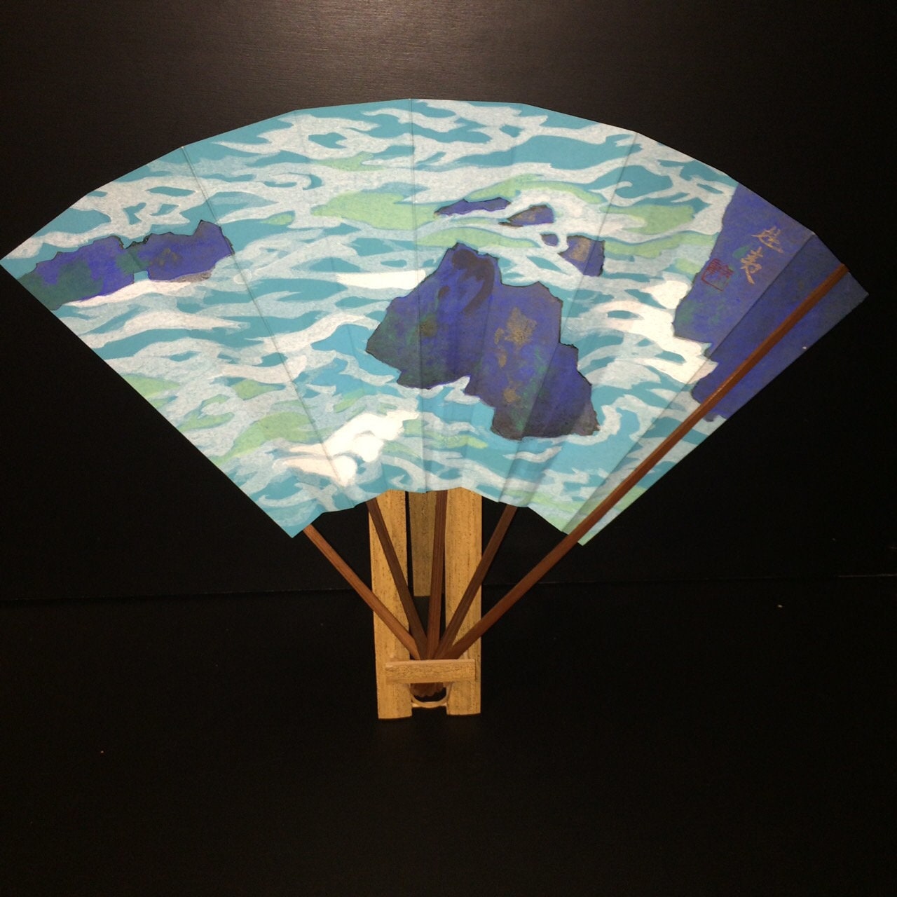 Japanese Hand Painted Kazari Ougi Fan Come With the Wall | Etsy