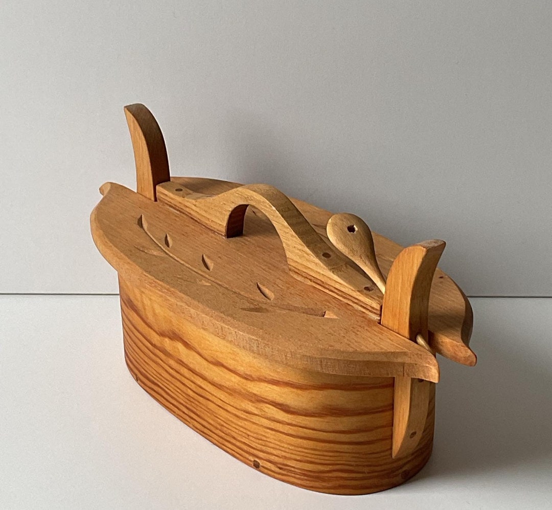 Norwegian Folk Art Handmade Bentwood Tine Box Container Storage Nordic ...