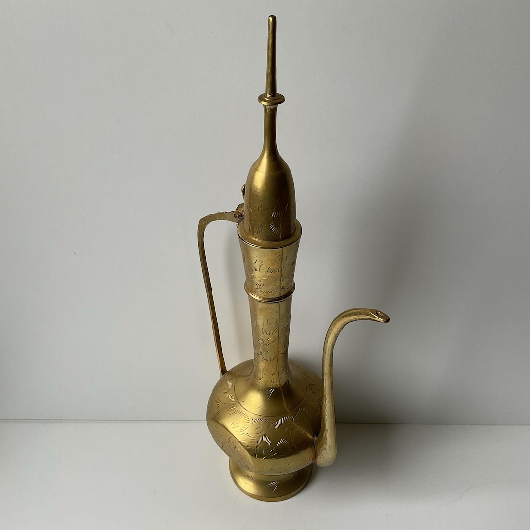 Arabian Aftaba Moroccan Etched Brass Water Pitcher 14 Inch Hight - Etsy