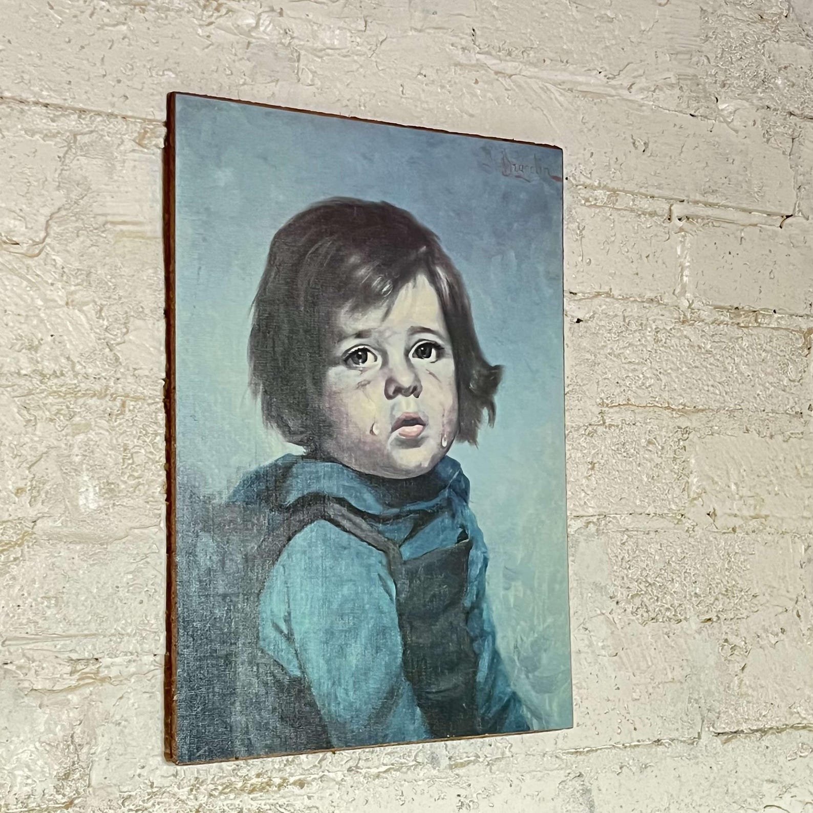 Vintage 1970s Crying Boy Art Print by Giovanni Bragolin - Etsy