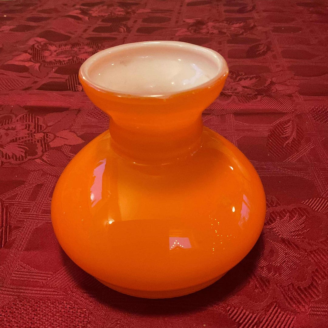 Vintage Orange Glass Hurricane Lamp Chimney Shade - Etsy