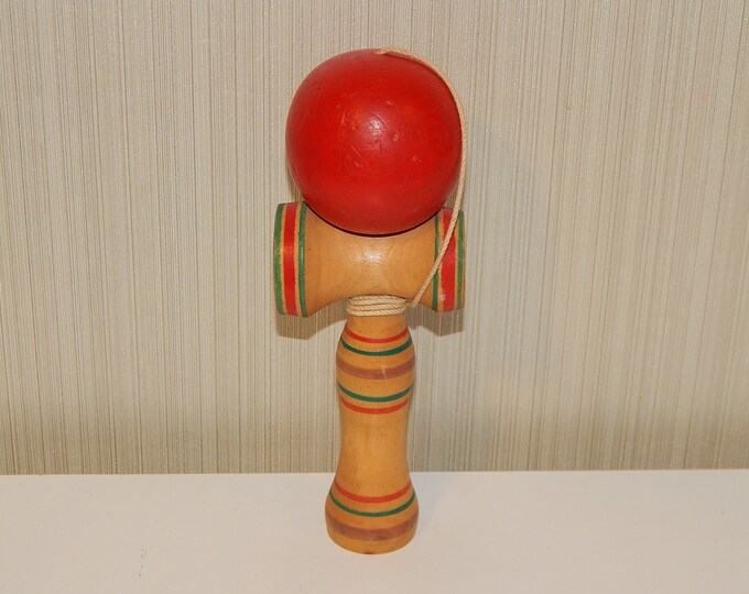 Vintage Japanese Traditional Wooden Toy Kendama Sword and Ball Gift for ...
