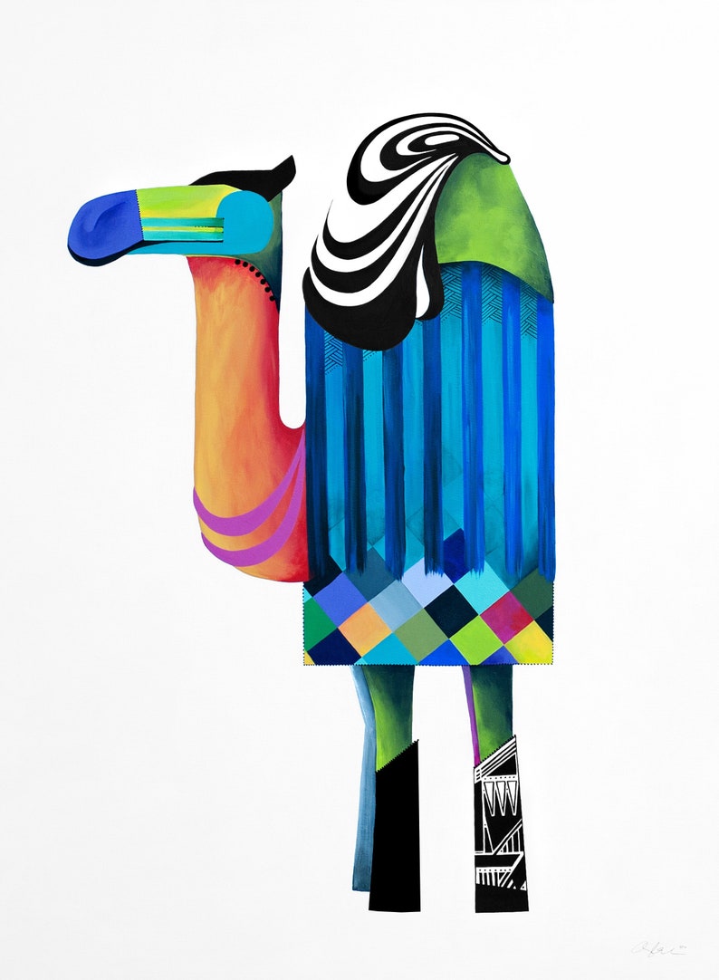 Original Art Hand Painted Camel Digital Print - Etsy