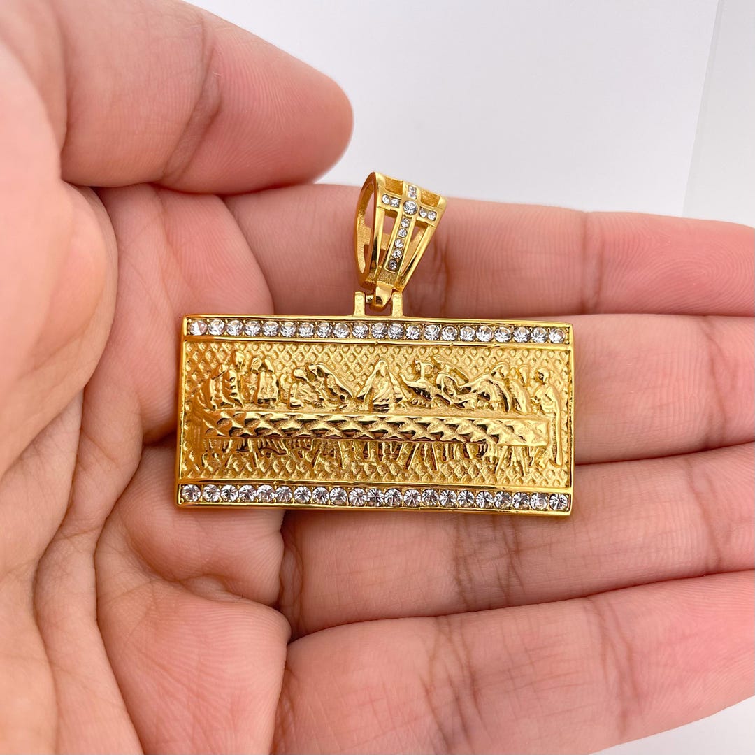 The Last Supper Gold Pendant | 18k Gold-plated Stainless Steel Pendant ...