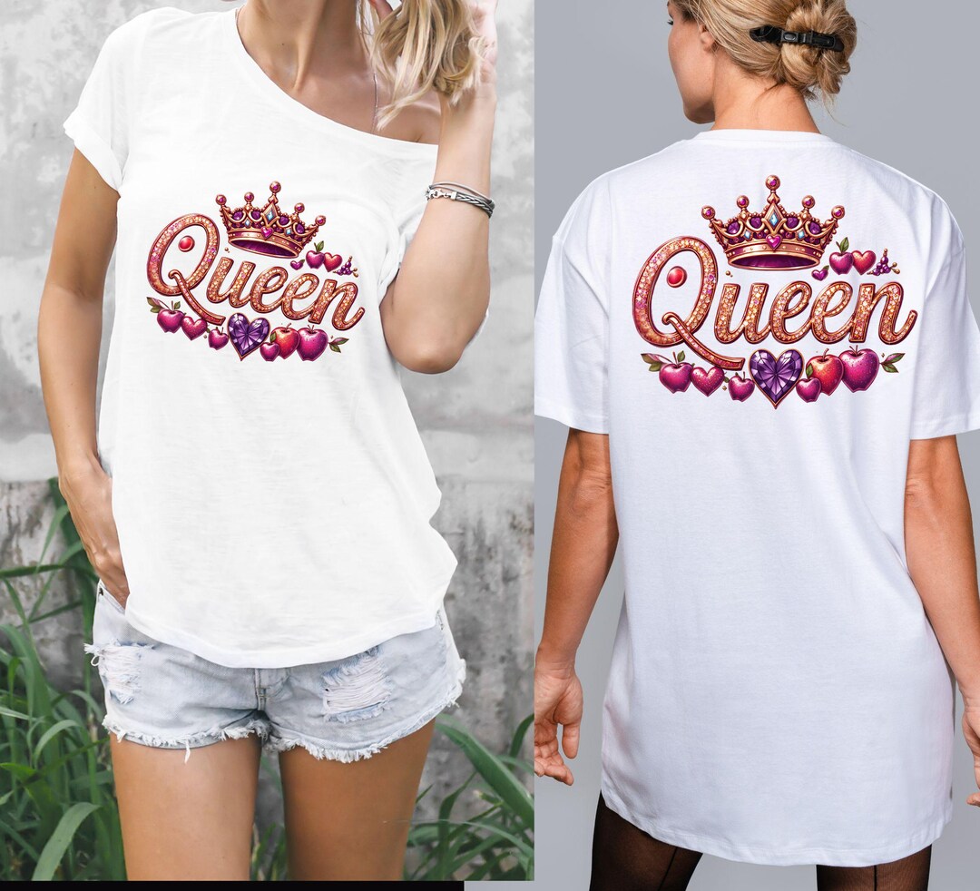 Preppy Jeweled Queen of Hearts PNG, Glam Crown Queen PNG, Sparkly Royal ...