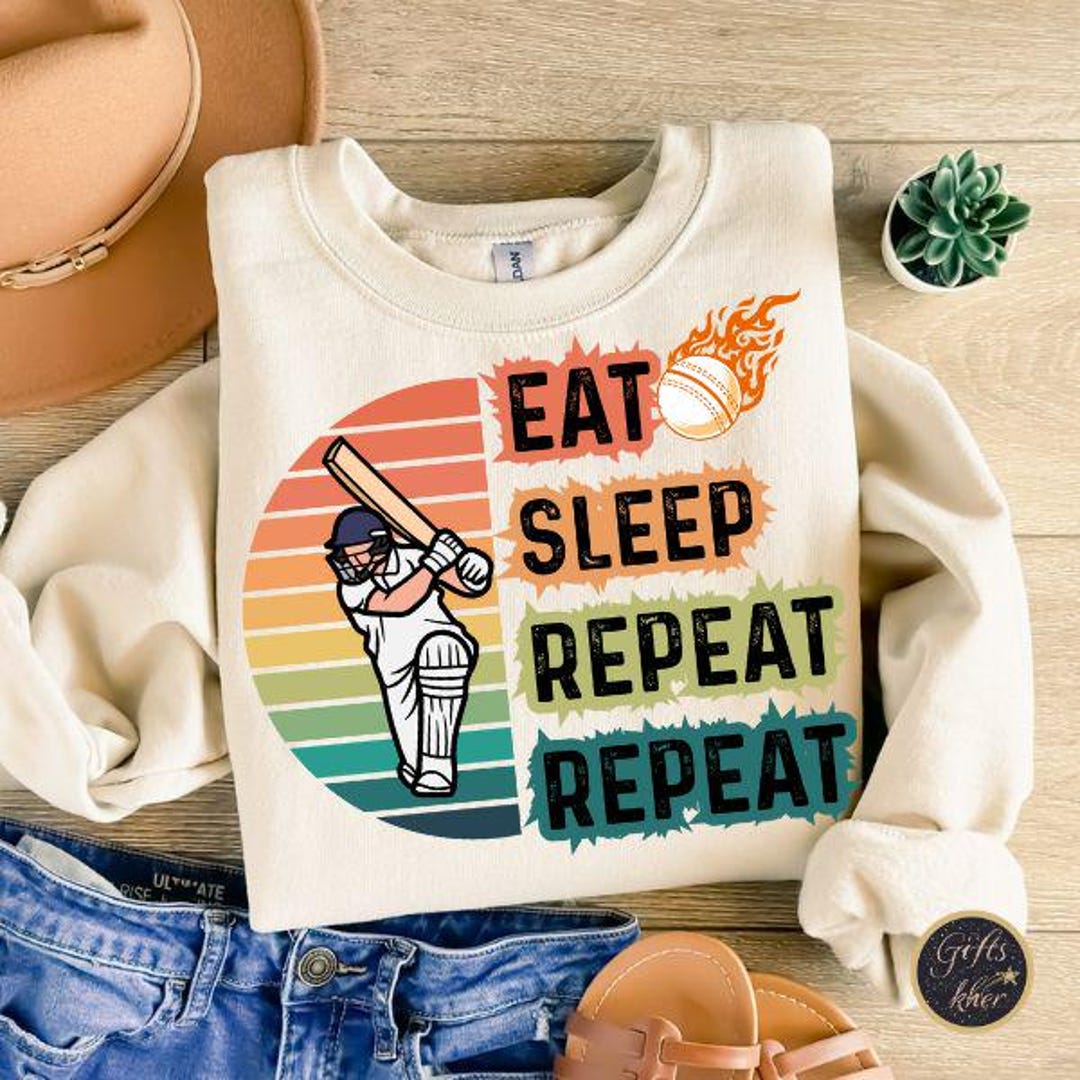 Eat Sleep Cricket Repeat PNG SVG | Cricket Clipart for Shirts | Digital ...