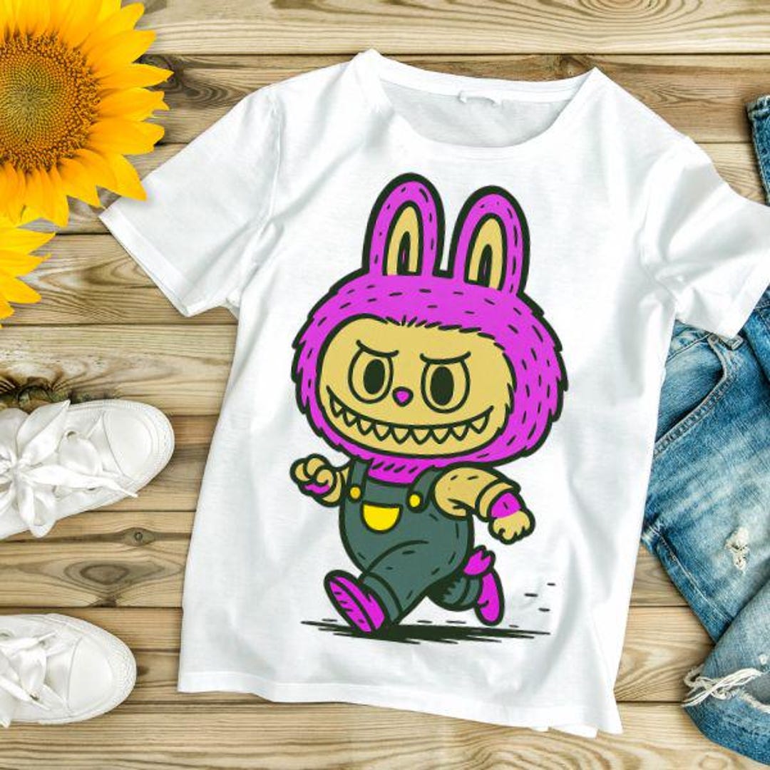 Kawaii Labubu, Labubu Running PNG SVG, Cute Labubu Clipart, Cartoon ...