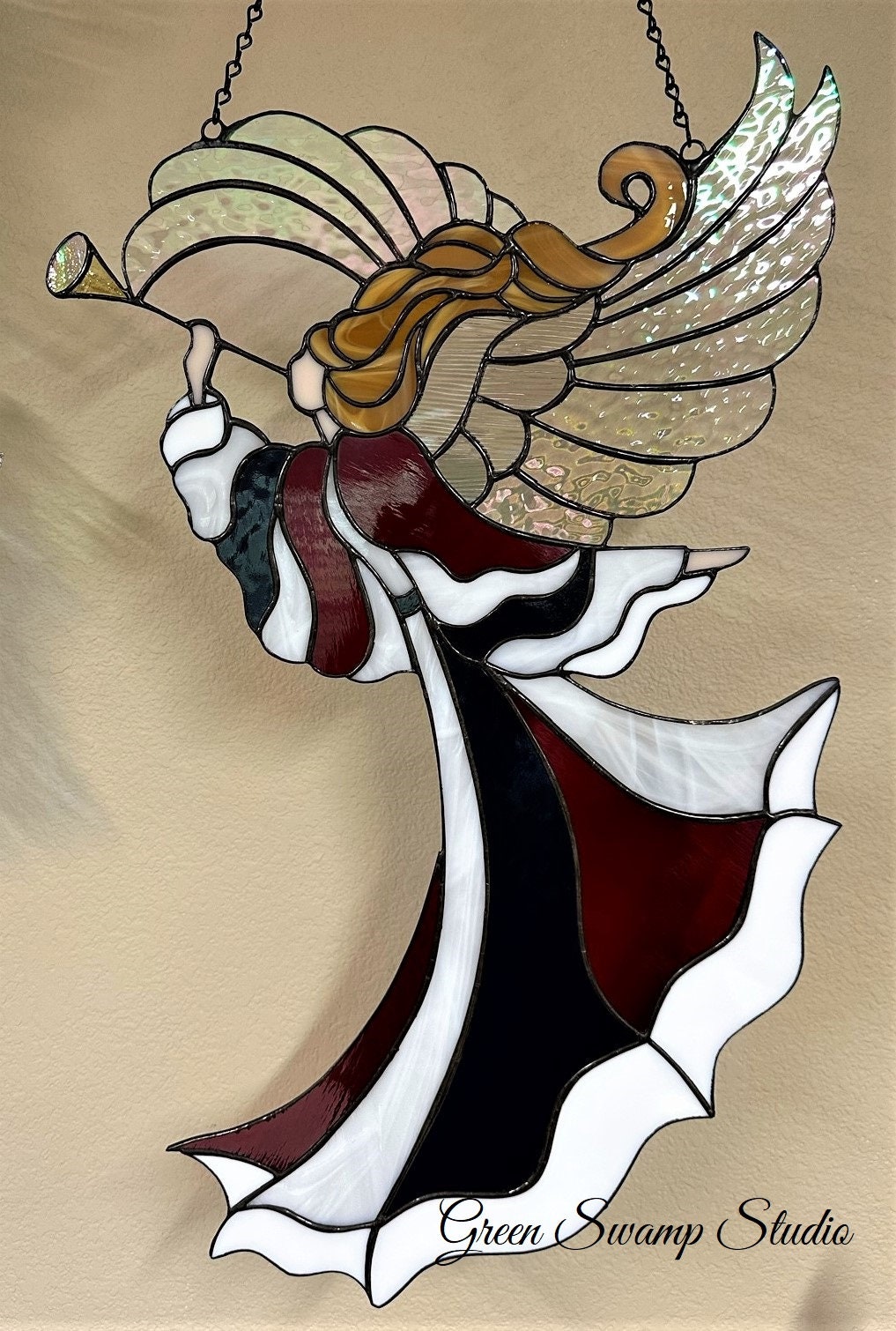 Stained Glass Angel Panel Patriotic Red, White & Blue - Etsy