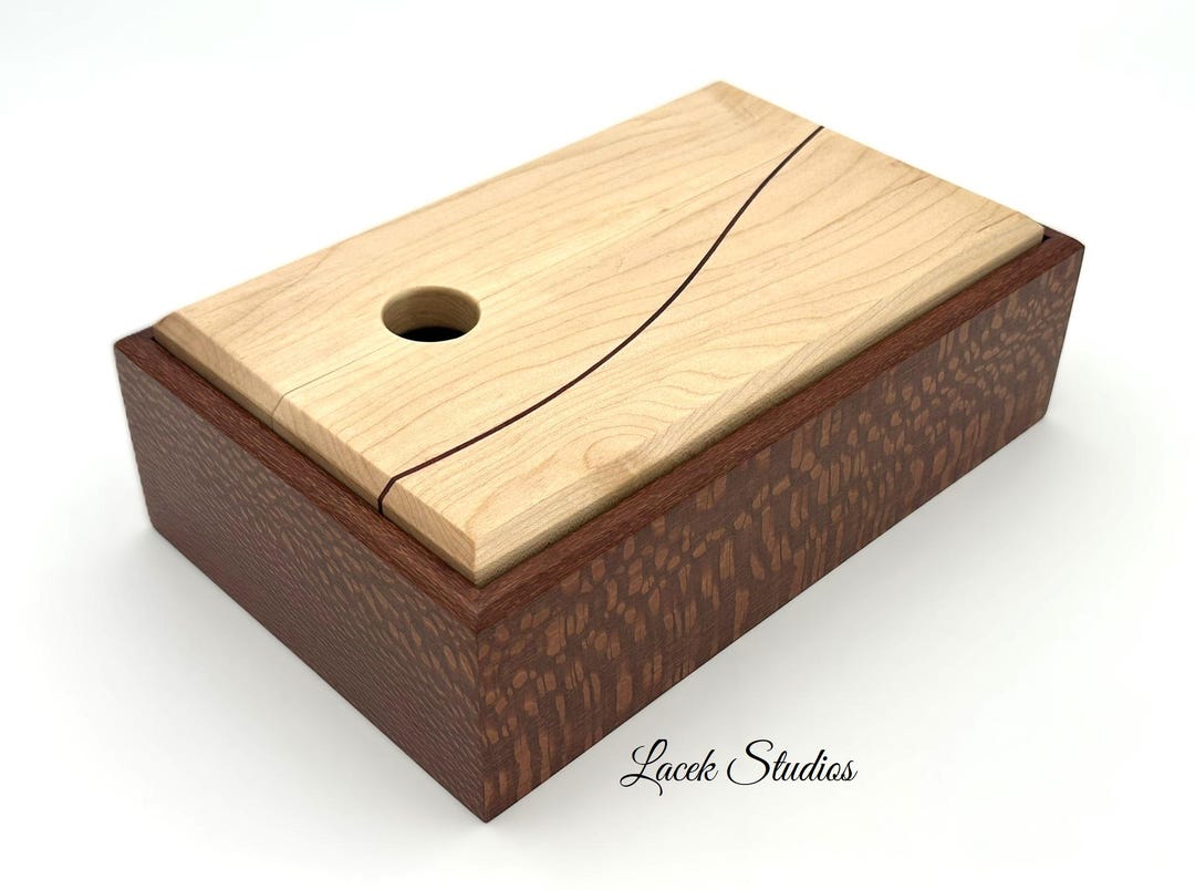 Handmade Wood Valet / Keepsake Box - Lacewood & Maple - Etsy