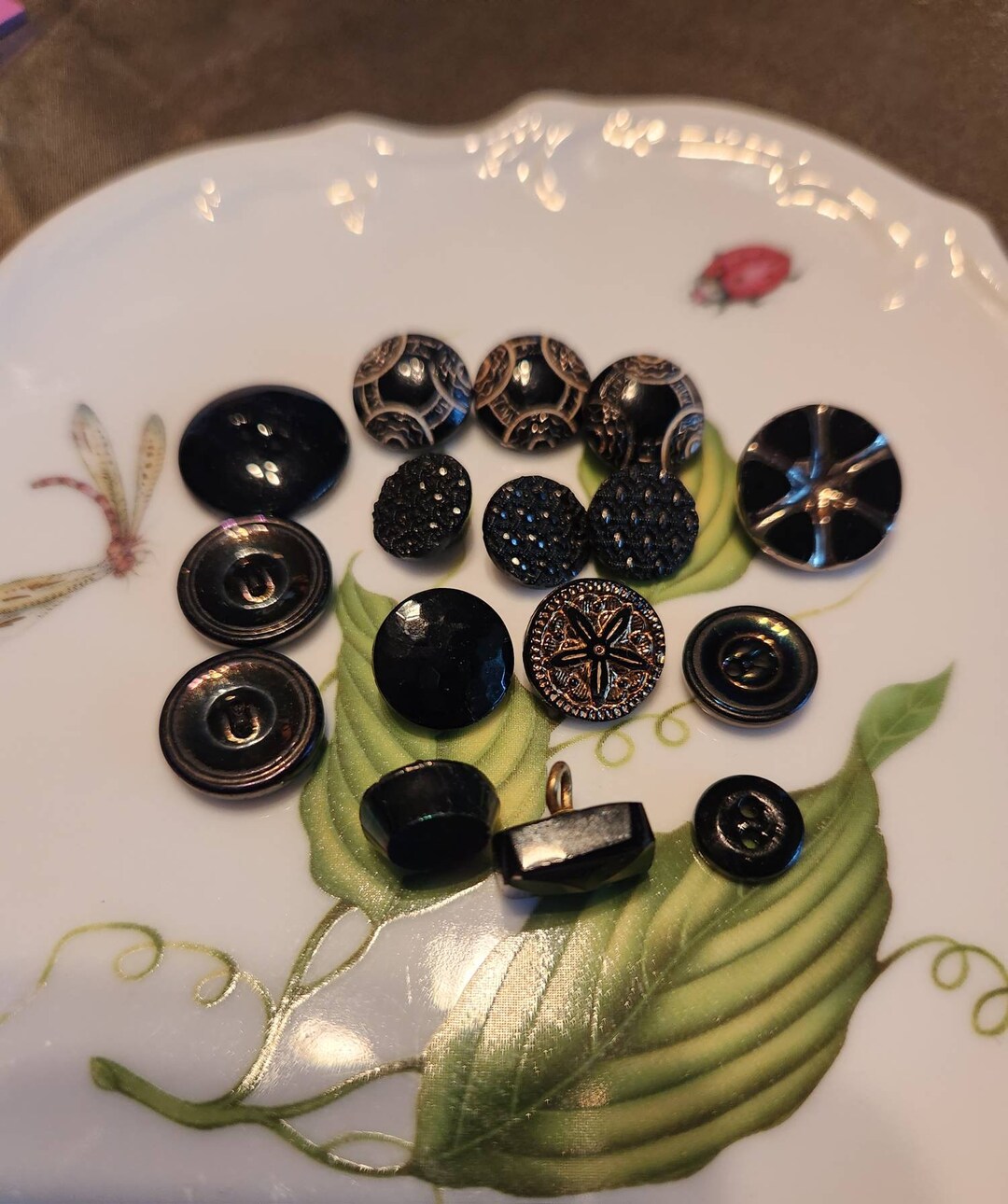 Antique Black Glass Buttons, Victorian Buttons, Circa 1900's, Button ...