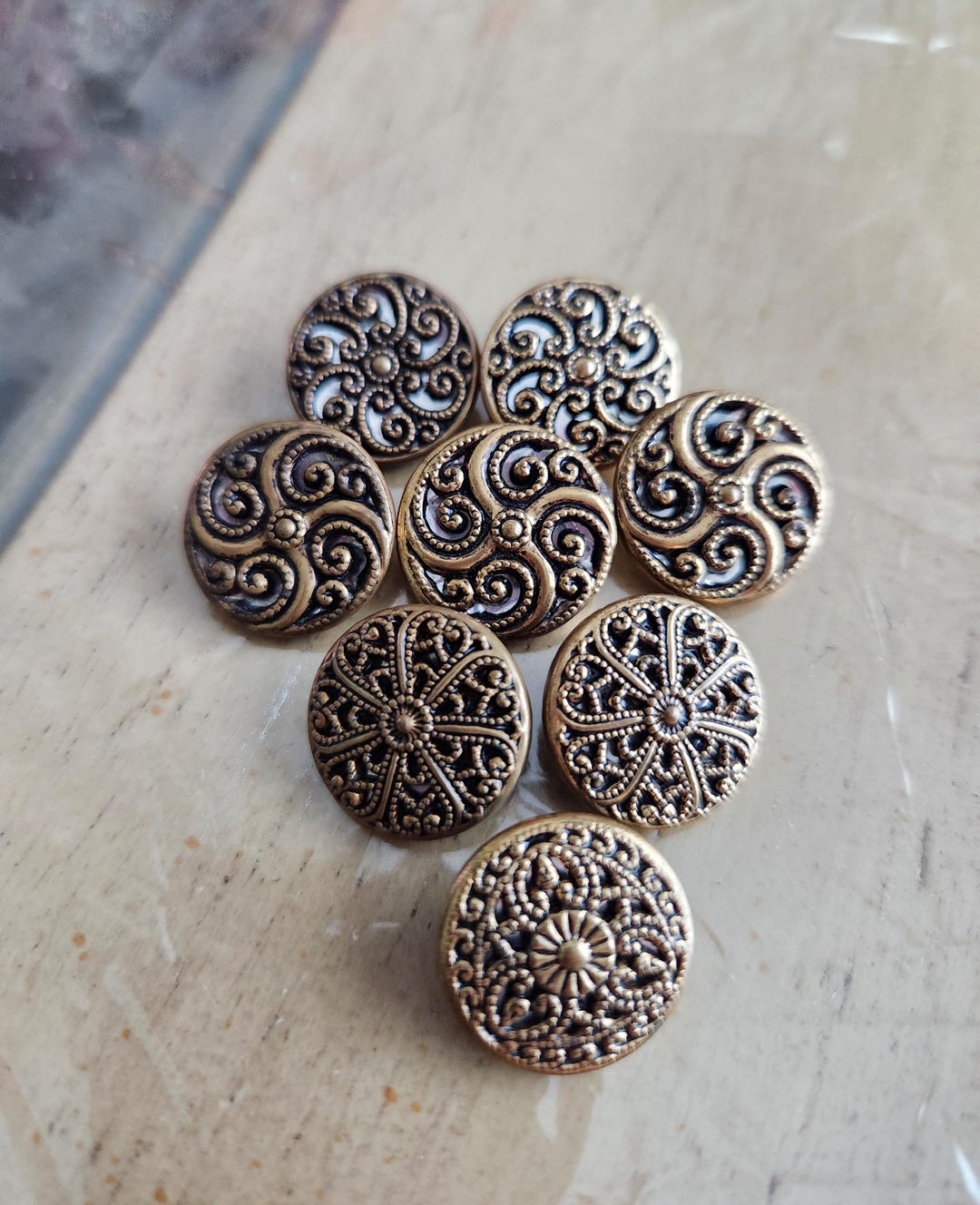 Antique Metal Buttons, Twinkle Buttons, Silver Tone, Mid 1800's ...