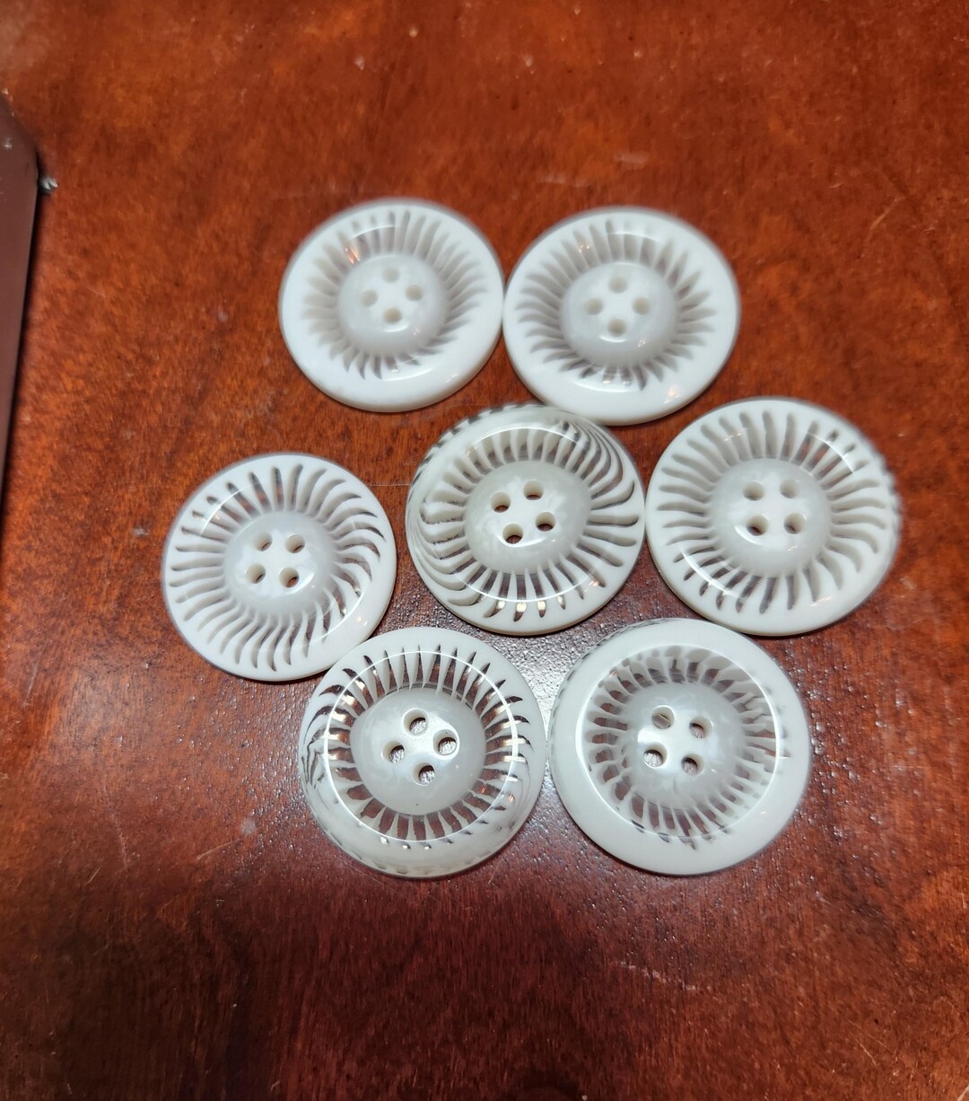 Vintage Sunburst Buttons: White Opaque Plastic, 30mm (set of 5) - Etsy