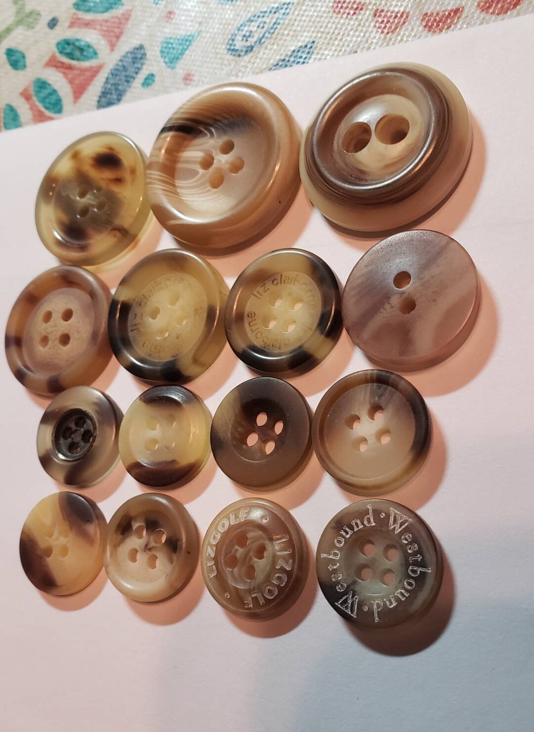 Vintage Marble Look Plastic Buttons: Mixed Lot of 15 - Etsy
