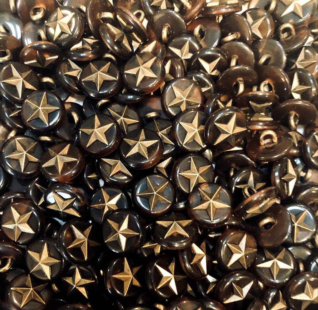 Vintage Tortoise Shell Buttons: Gold Star, Metal Loop Shanks (10 Lot) - Etsy Canada
