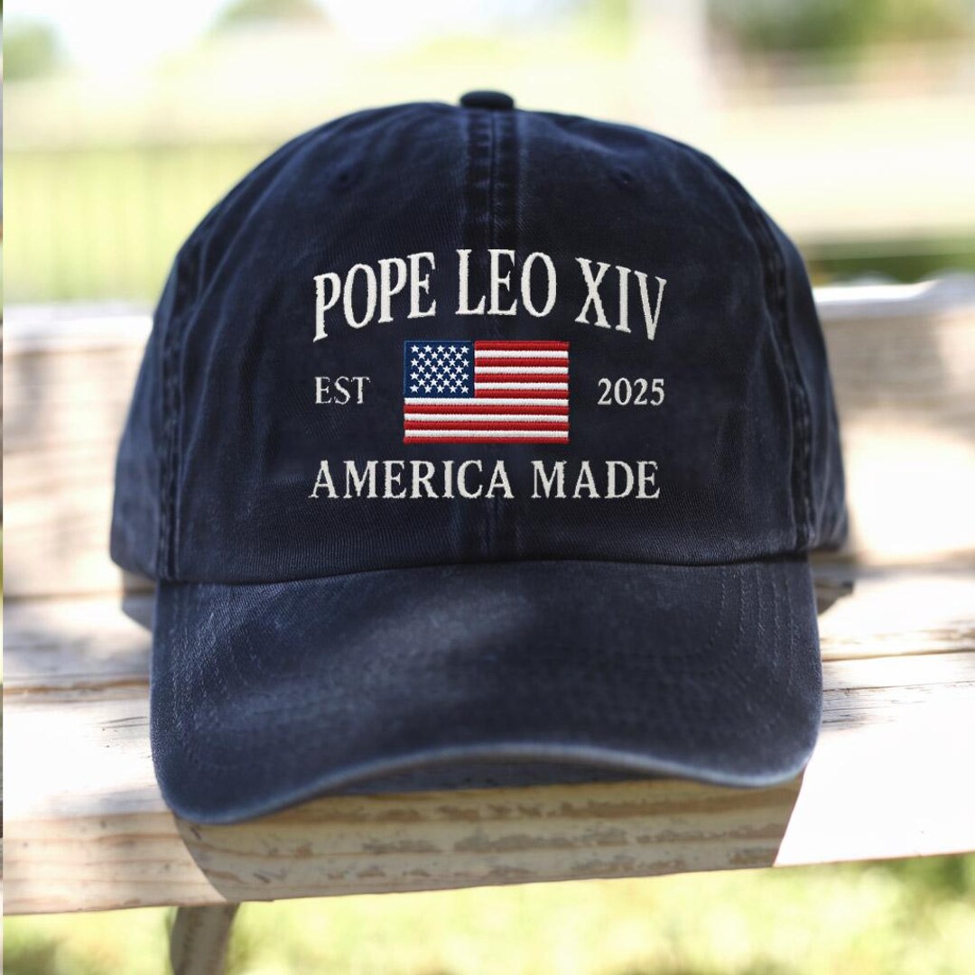 Leo XIV New Pope Embroidered Hat, Pope Leo XIV First American Pope Cap ...