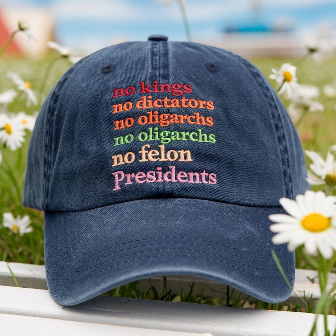 No Kings in America Protest Embroidered Hat, Reject King, Pro Democracy ...
