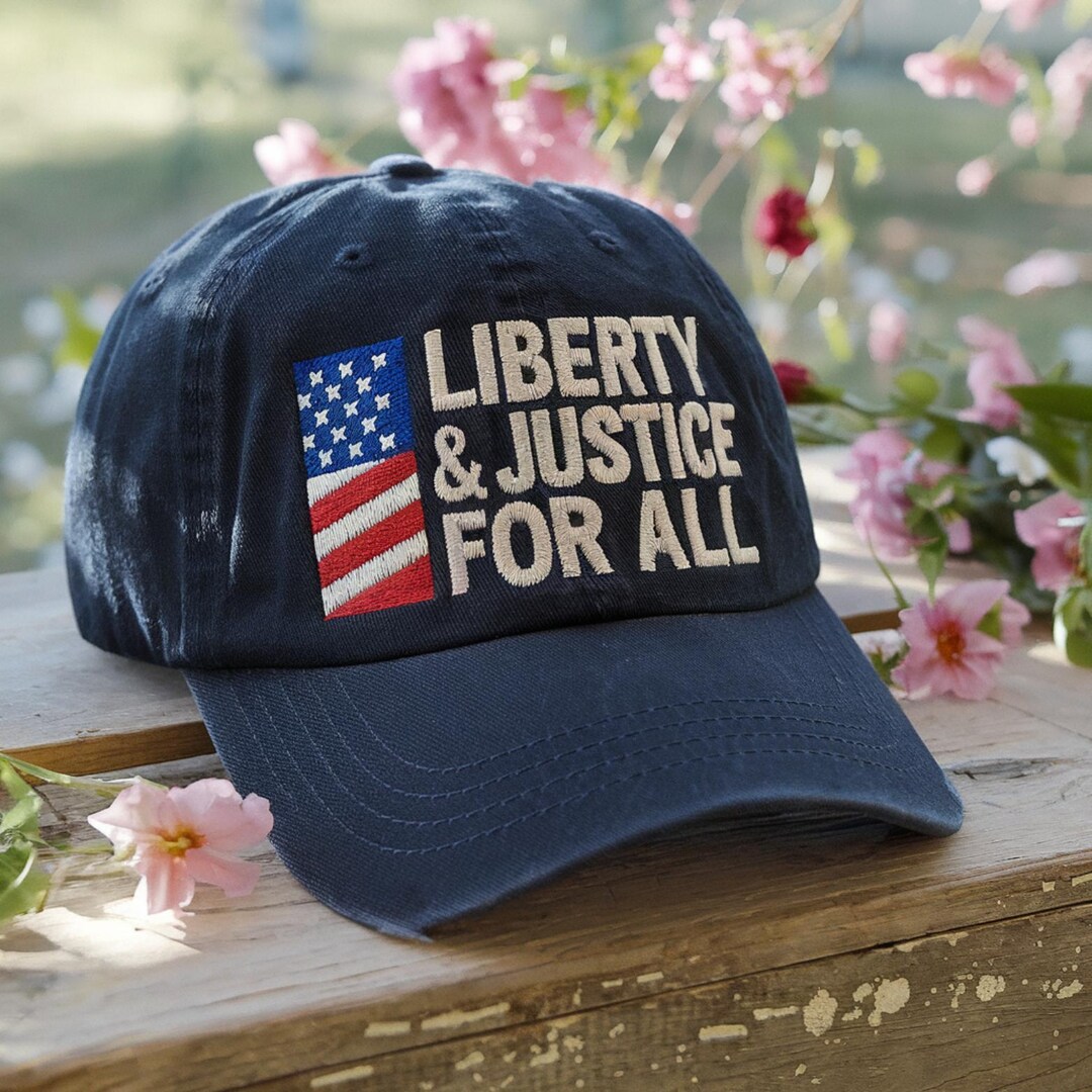 Liberty and Justice for All Embroidered Hat, Patriotic Hat, 4th of July ...
