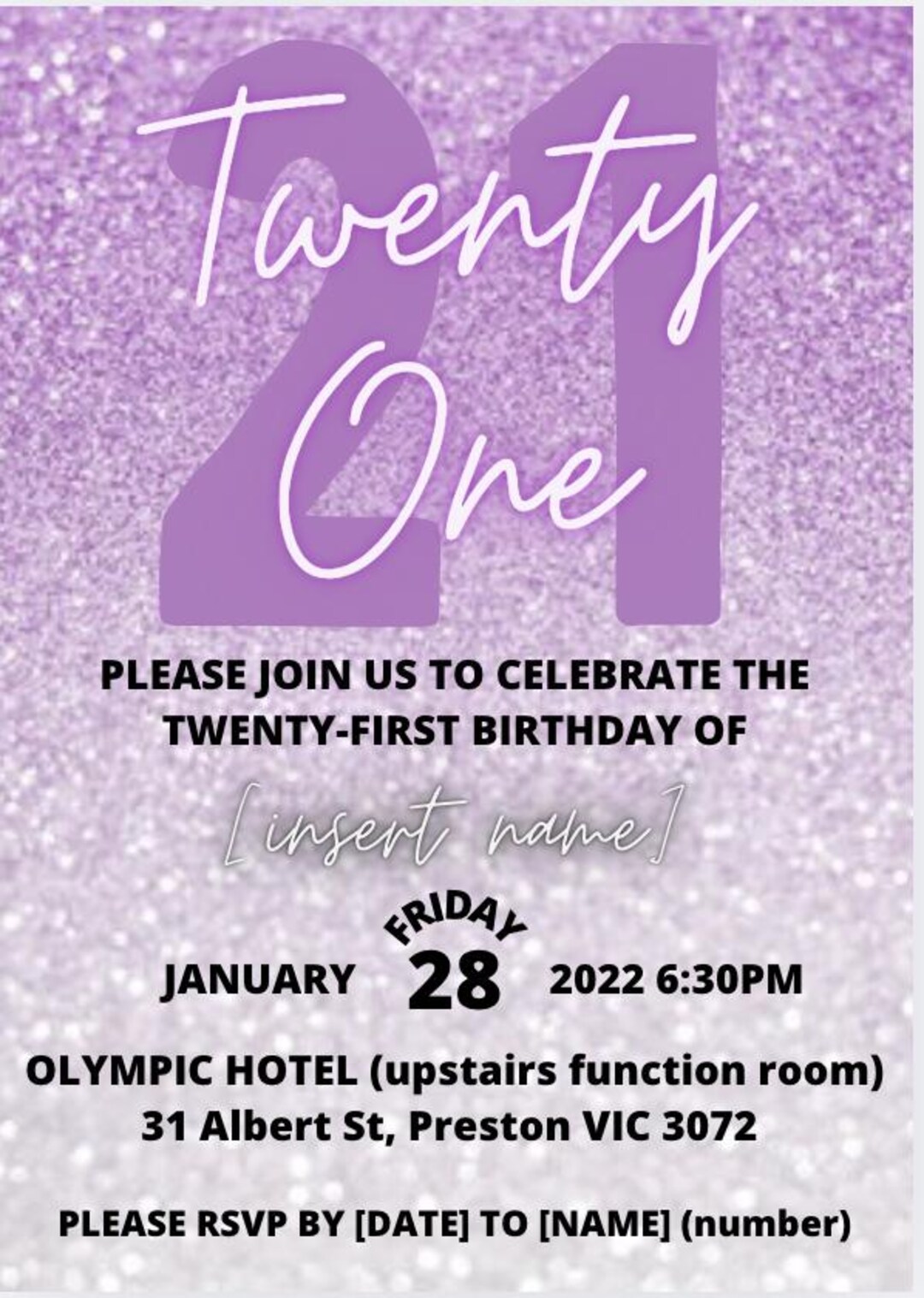 21st Invitation - Etsy