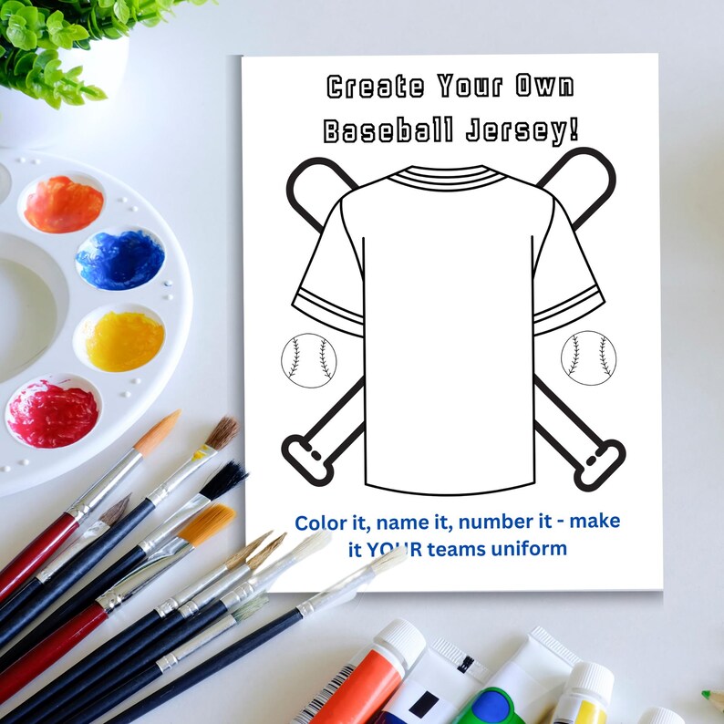 A "create Your Own Jersey" Coloring Page | Sports Activity for Kids ...