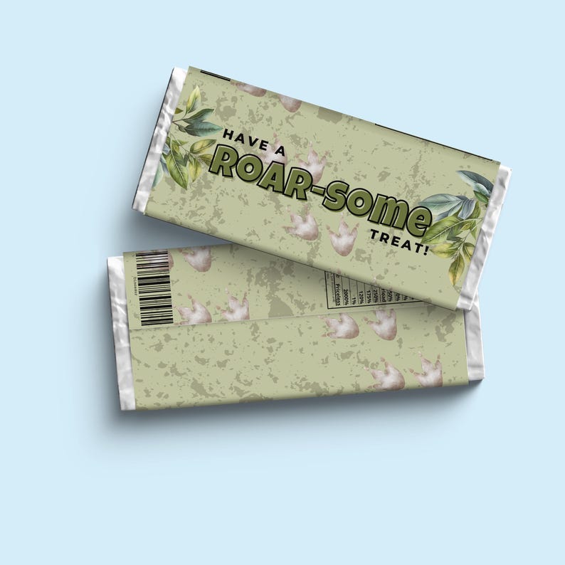 Dinosaur Hershey Bar Wrapper: Printable Dino Chocolate Wrap - Party ...