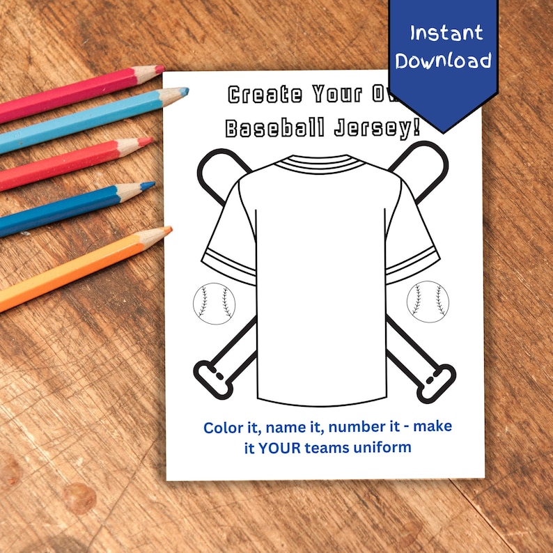 A "create Your Own Jersey" Coloring Page | Sports Activity for Kids ...