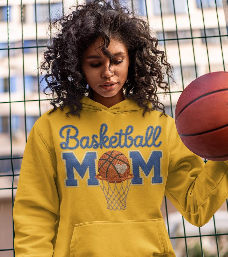 Basketball Mom Embroidery Style PNG, Sports Mom Knit Text Design ...