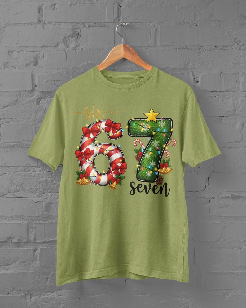 Christmas Candy Cane Six Seven Tree Number 6 and 7 PNG, Festive Holiday ...