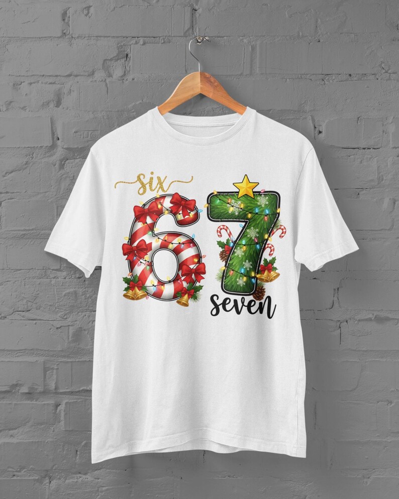 Christmas Candy Cane Six Seven Tree Number 6 and 7 PNG, Festive Holiday ...