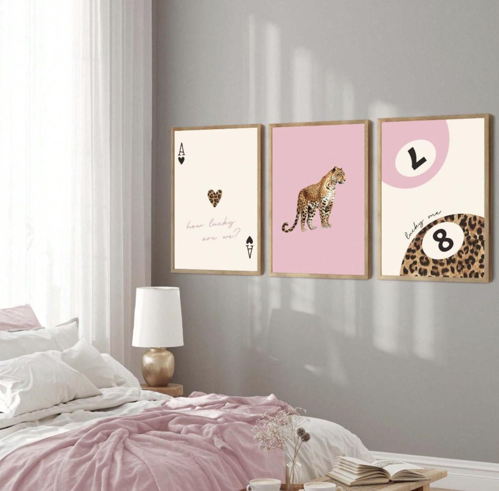 3pc Pink Leopard/cheetah Wall Art; Digital Print - Etsy