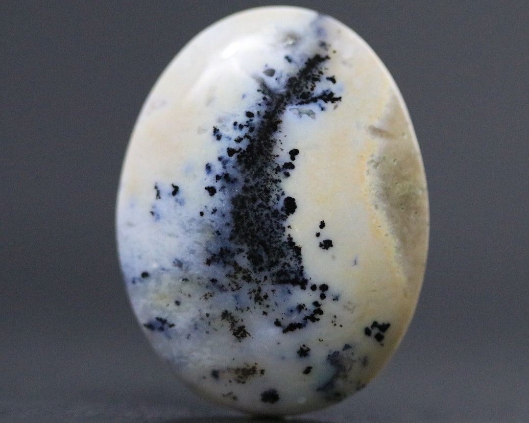 Dendritic Opal Merlinite Oval Gemstone Manganese Included Fern Like ...