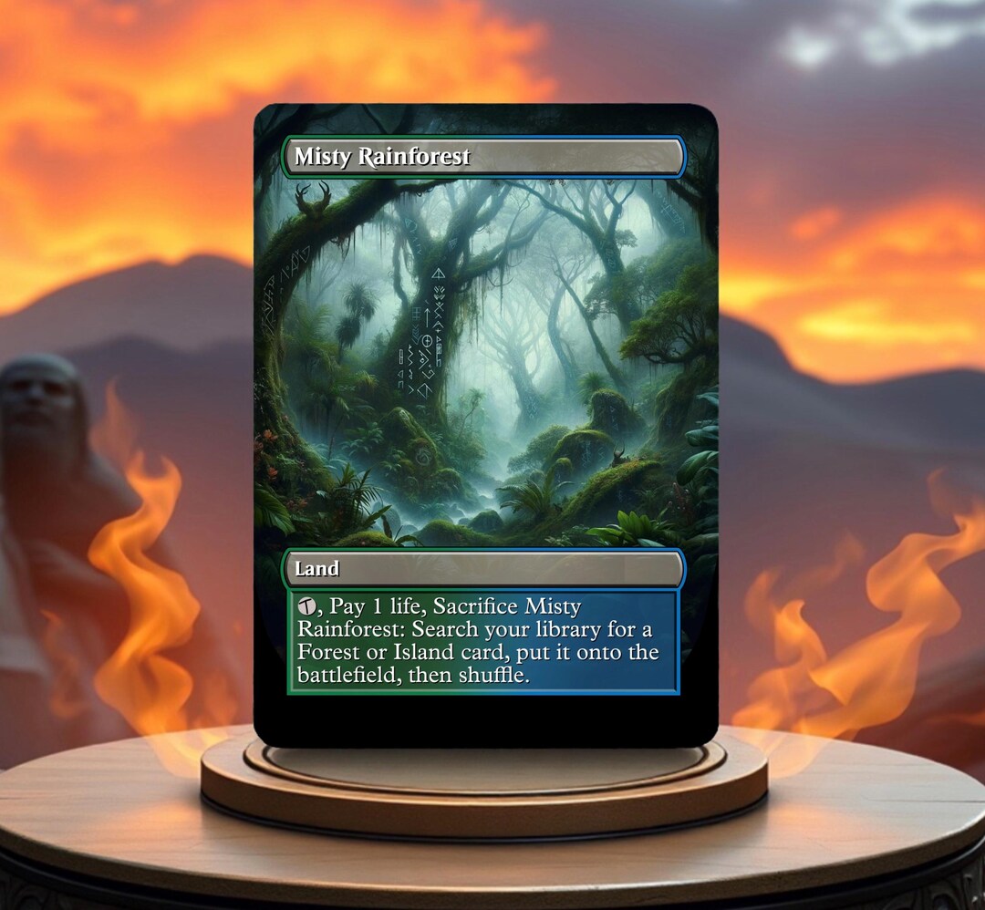 Misty Rainforest Custom Made Game Card Proxy - Etsy