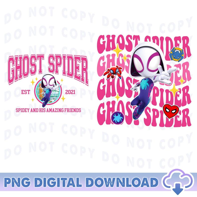 Spidey and His Amazing Friends PNG, Custom Ghost Spider Matching Png ...